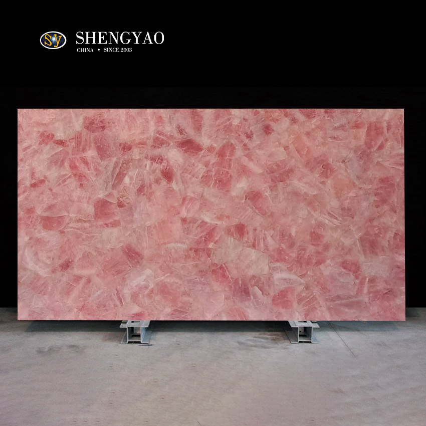 rose quartz gemstone slab,pink crystal slab supplier,semi precious ...
