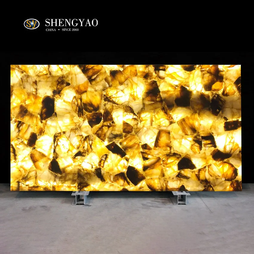 crystal slab, yellow crystal slab for sale, gemstone slab factory in ...