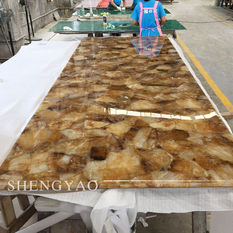 crystal slab, yellow crystal slab for sale, gemstone slab factory in ...