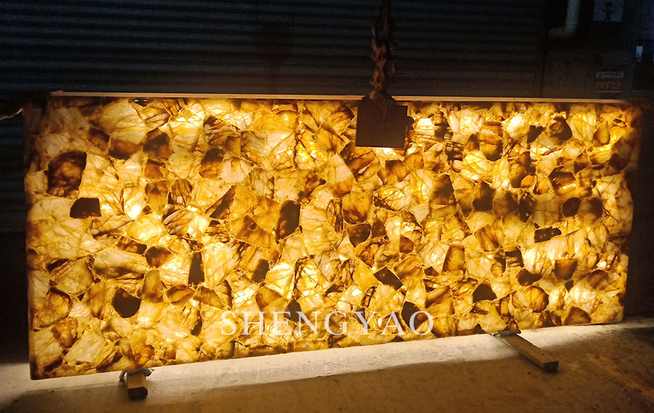crystal slab, yellow crystal slab for sale, gemstone slab factory in ...