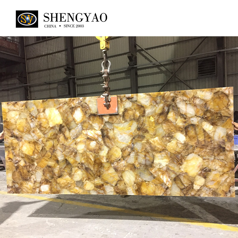Large Yellow Quartz Slab Supplier China,Yellow Quartz Semi Precious ...