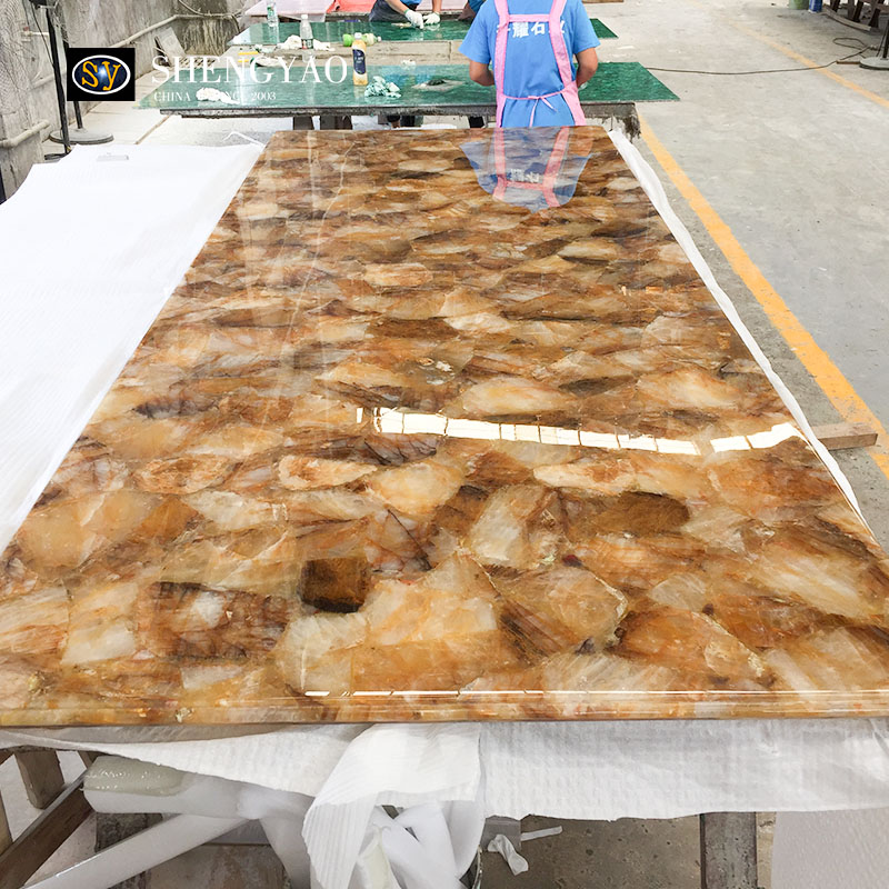Large Yellow Quartz Slab Supplier China,Yellow Quartz Semi Precious ...