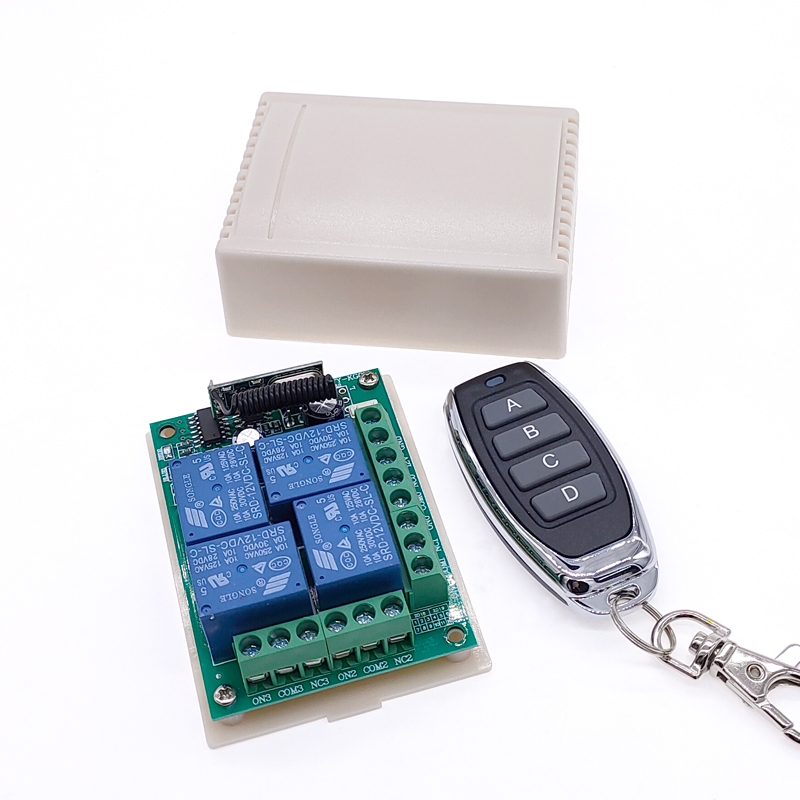 12V 4 way universal wireless remote controller 433Mhz receiver module