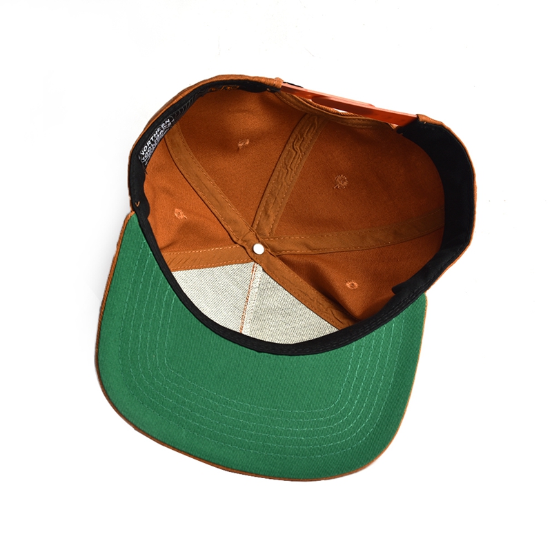 5 panels flat brim woven patch snapback caps
