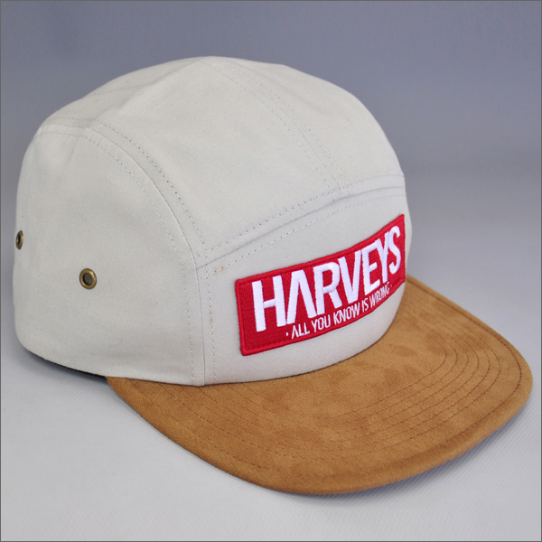 custom 5 panel hat with embroidery patch