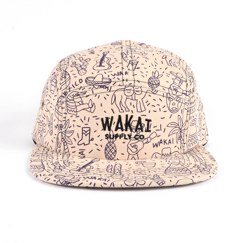 custom 5 panel hats wholesale, 5 panels prited cap
