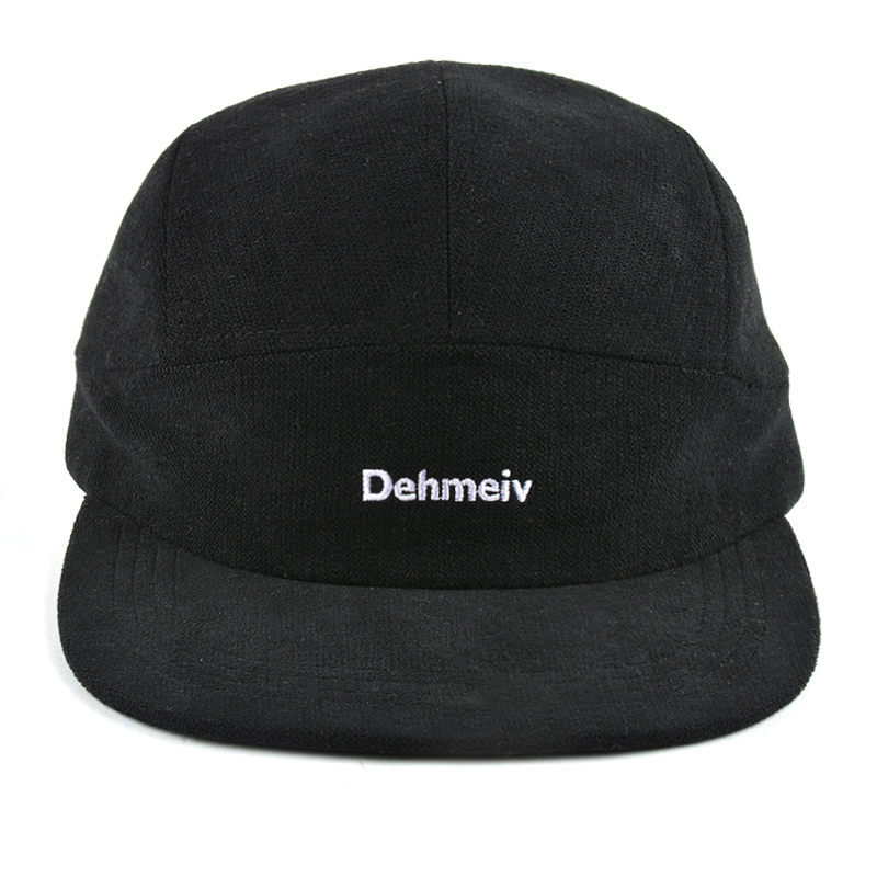 plain embroidery 5 panels embroidery caps custom