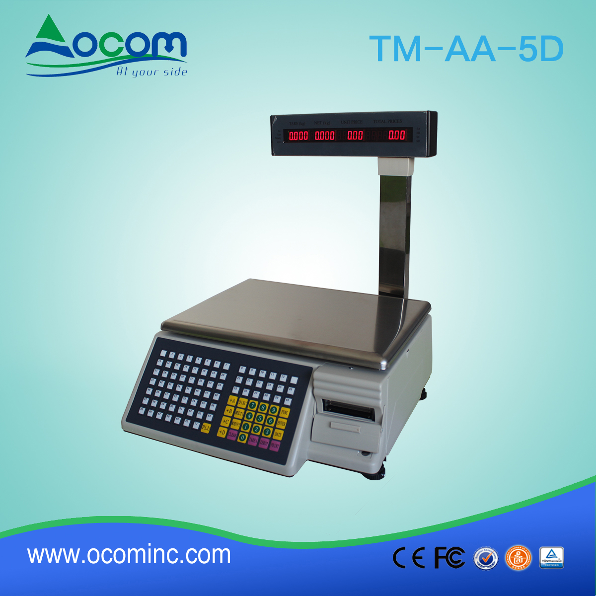 Smart barcode label printing scale for supermarket