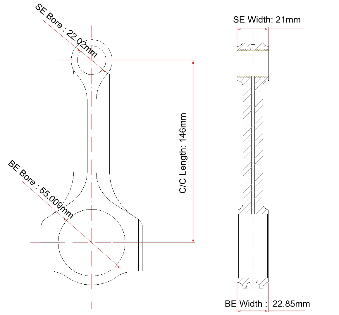 Toyota 146mm Engine Connecting Rod Supplier ,Toyota 1UZFE Forged Con ...