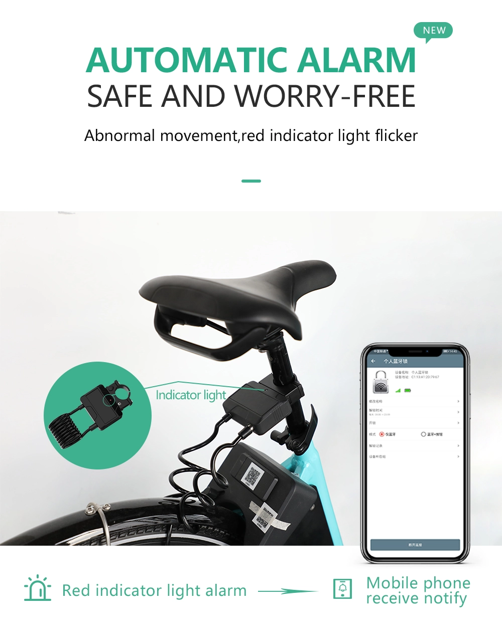 Smart Bluetooth Cable Lock High Strength Steel Wire Chain Lock